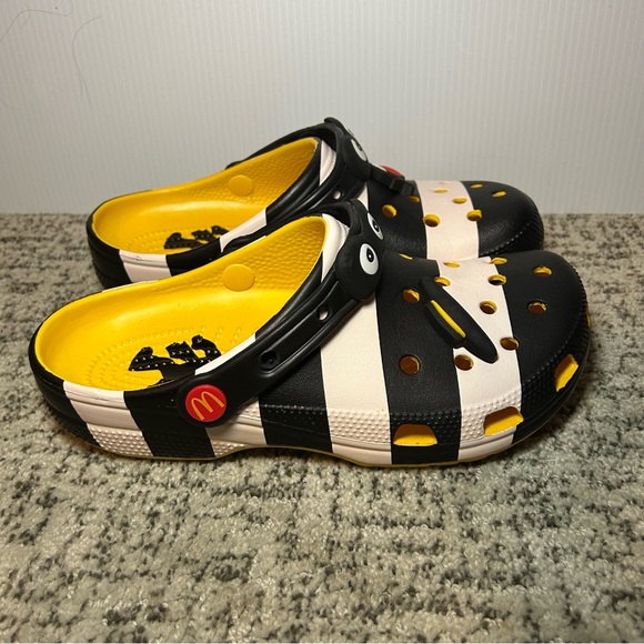 CROCS | Shoes | Crocs Black White Mcdonalds X Classic Clogs Size 8 ...